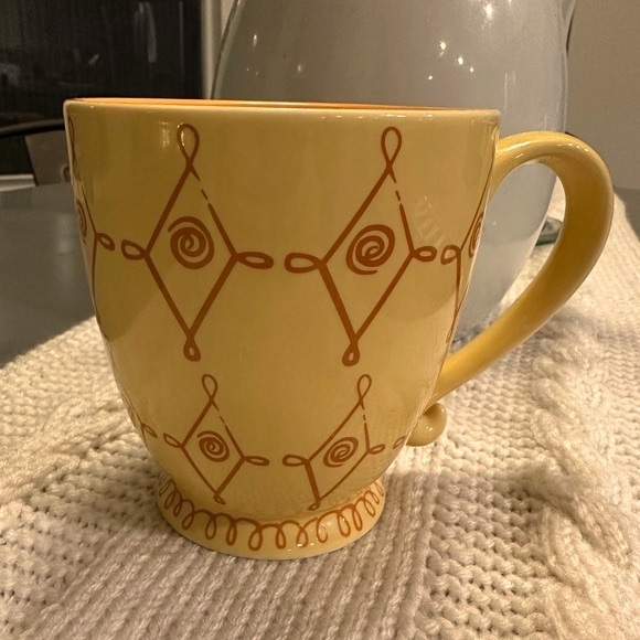 Starbucks | Dining | Starbucks Yellow Orange Swirl Footed Mug | Poshmark